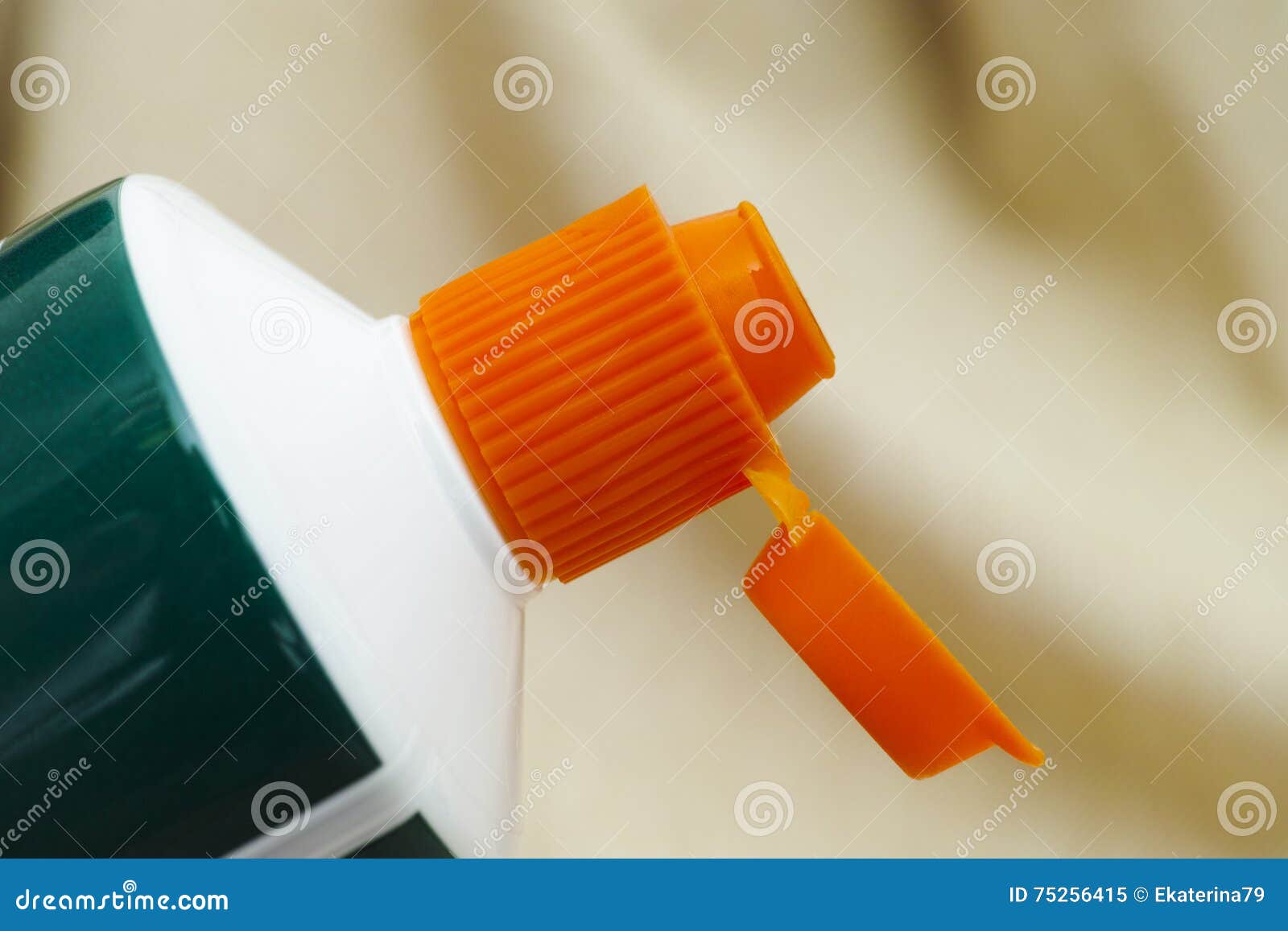 Open Orange Cap of Toothpaste Tube Stock Image - Image of tube, product ...