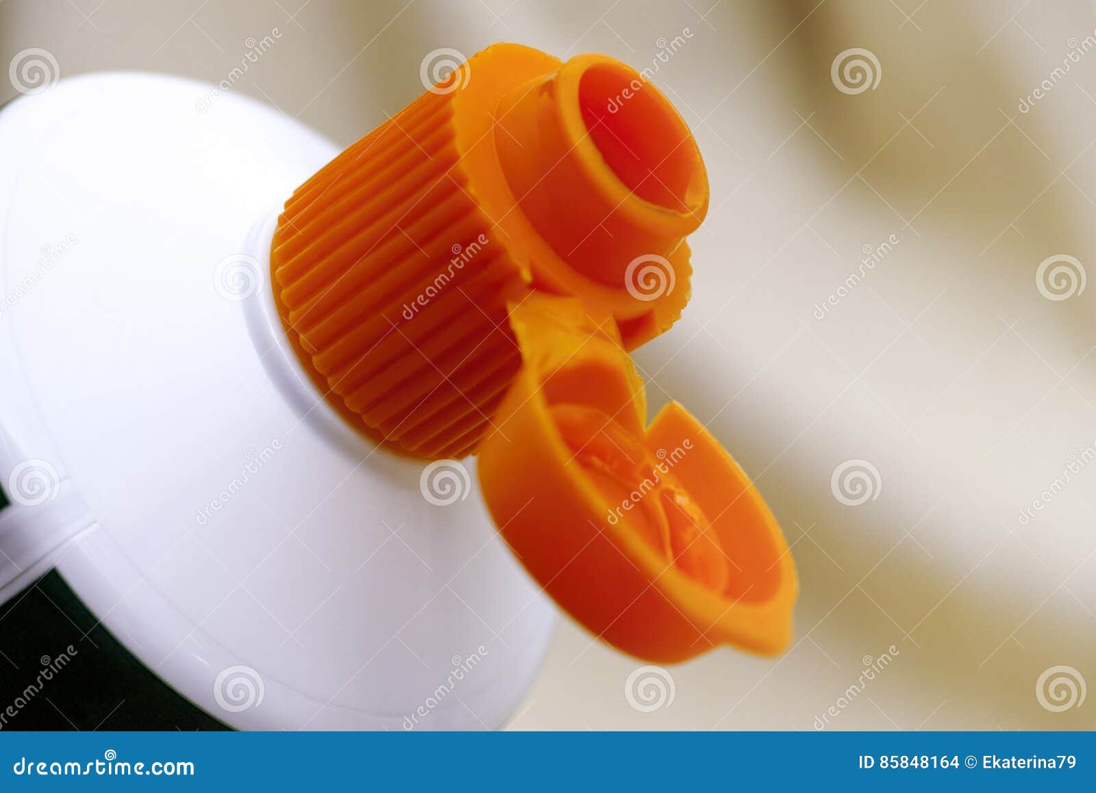 Open Orange Cap of Toothpaste Tube Stock Photo - Image of hygiene ...