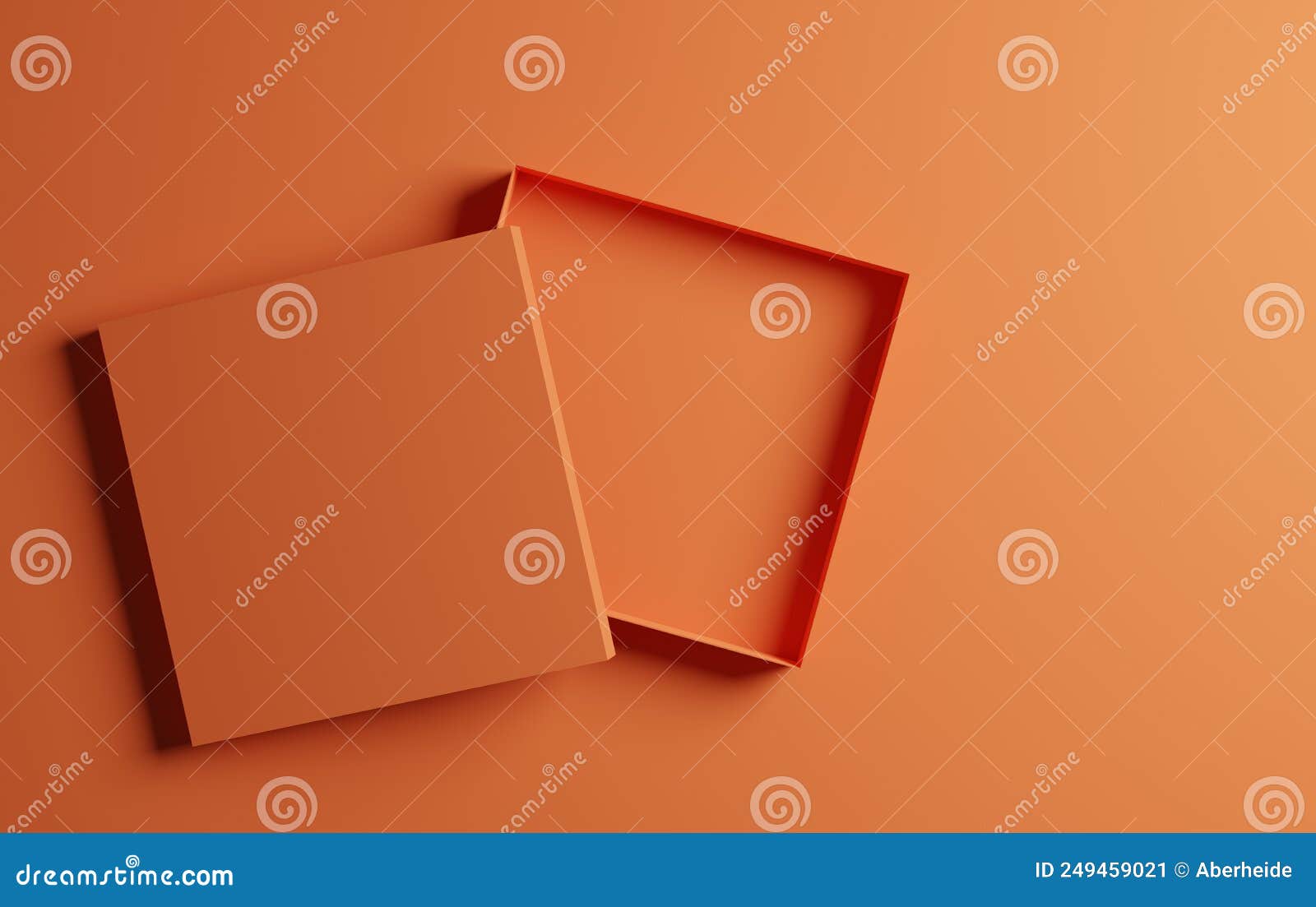 Open Orange Gift Box or Package on an Orange Background Stock ...