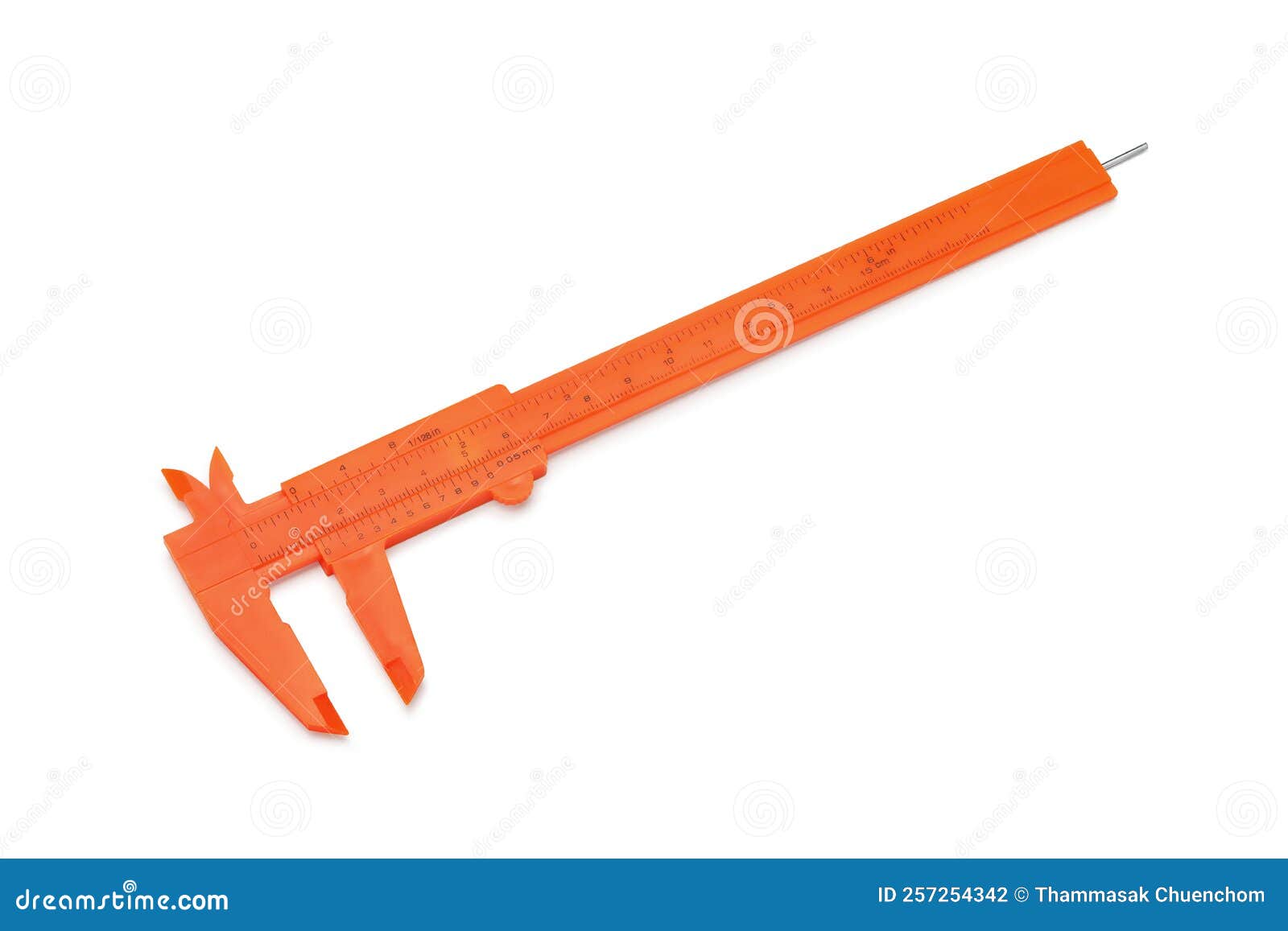 Plastic Vernier Caliper. One Plastic Vernier Caliper On White ...