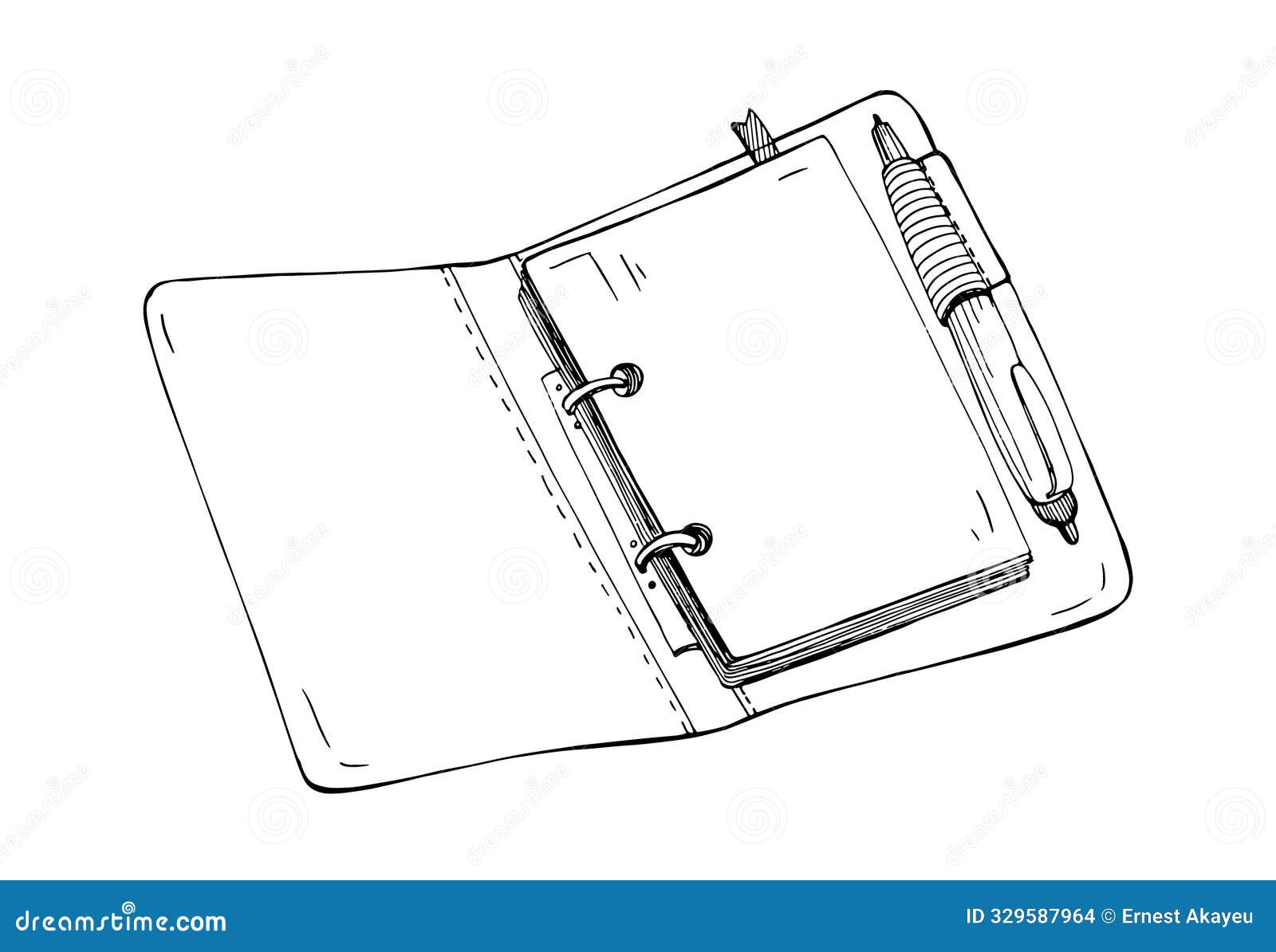 Open Organizer, Planner, Office Notebook with Spiral Binding. Business ...