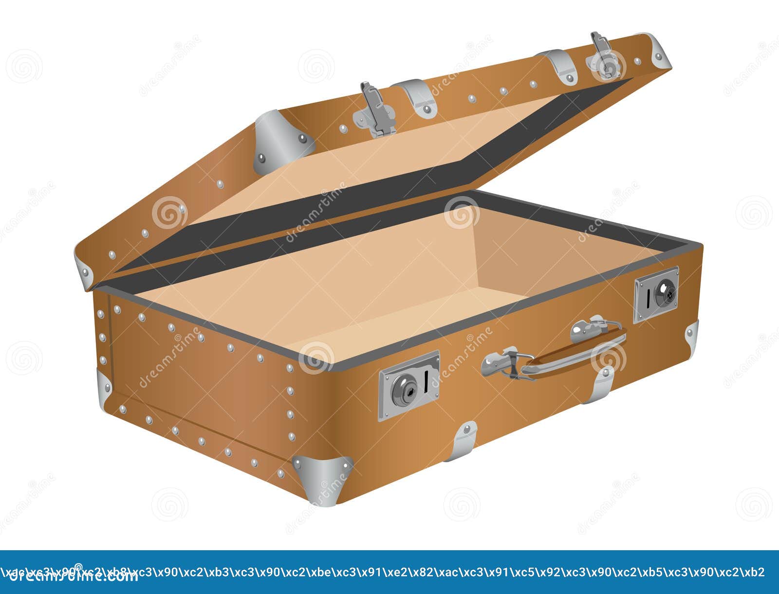 Open oude koffer stock illustratie. Illustration of vector - 19886677