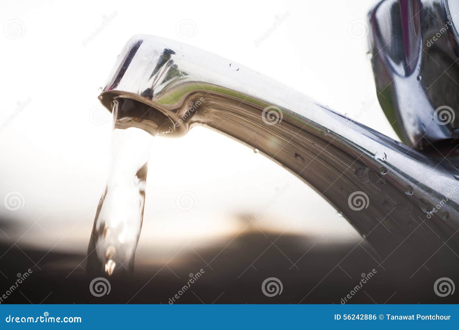 Open outdoor faucet stock photo. Image of background - 56242886