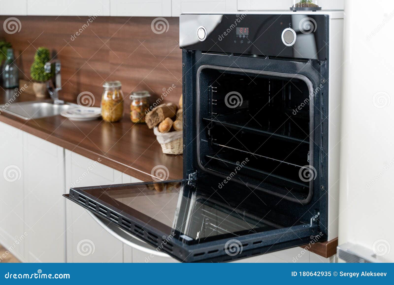 Open oven stock image. Image of cooker, appliance, contemporary - 180642935