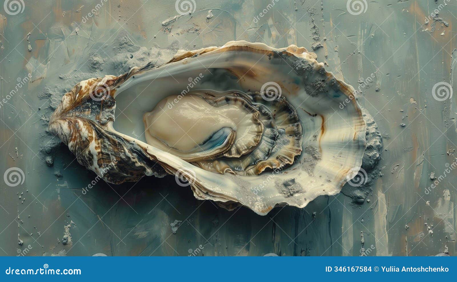 An Open Oyster Shows Its Smooth Shell And Soft Body, Highlighting Marine Textures Stock ...