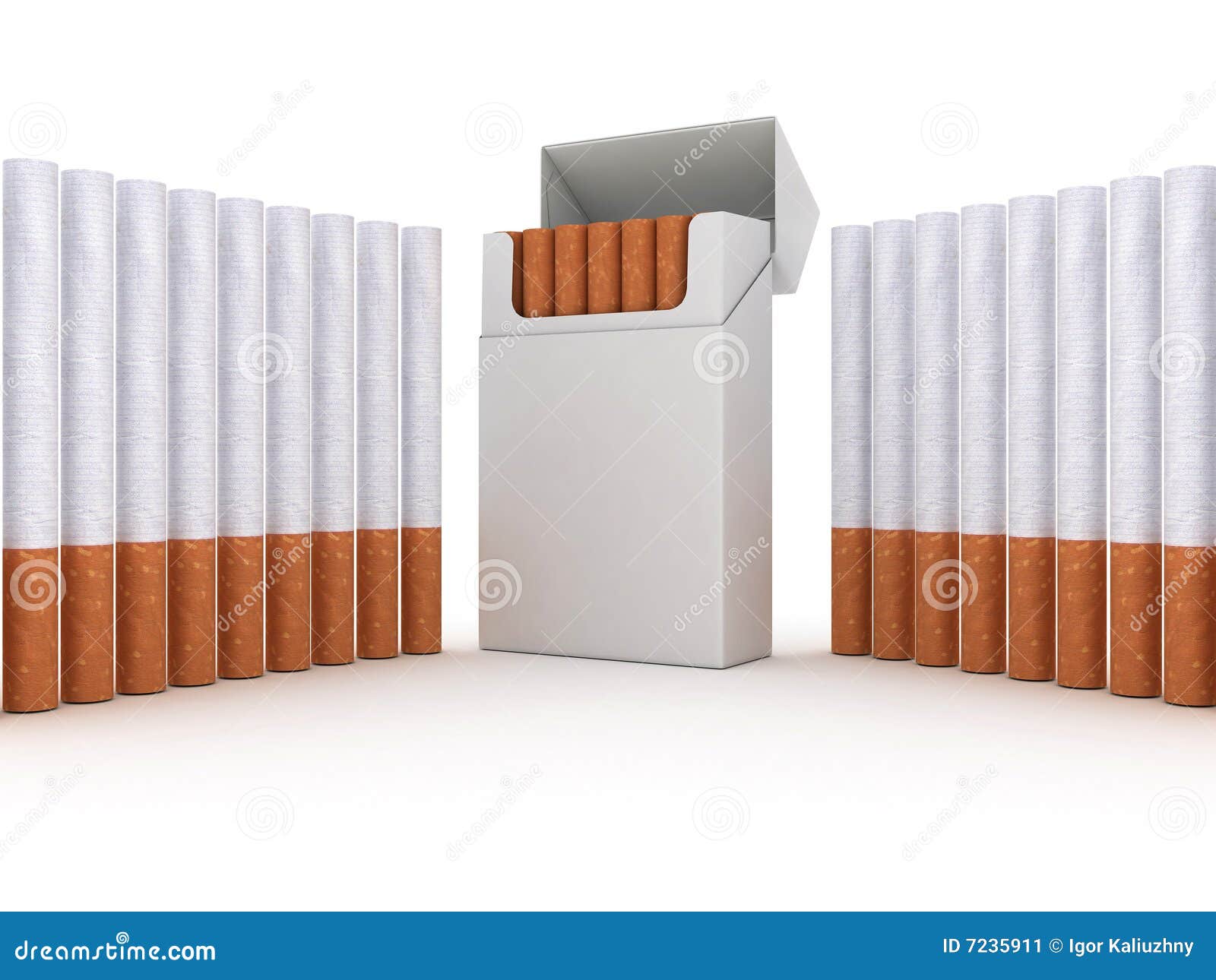 Open Pack Of Cigarettes Isolated On White Stock Image | CartoonDealer ...
