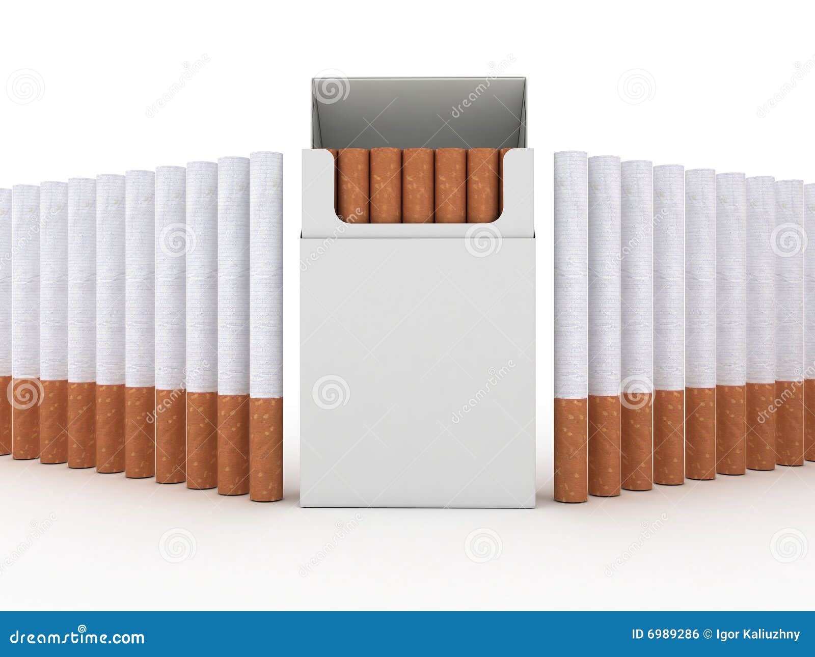 Open Pack of Cigarettes Isolated on White Stock Illustration ...