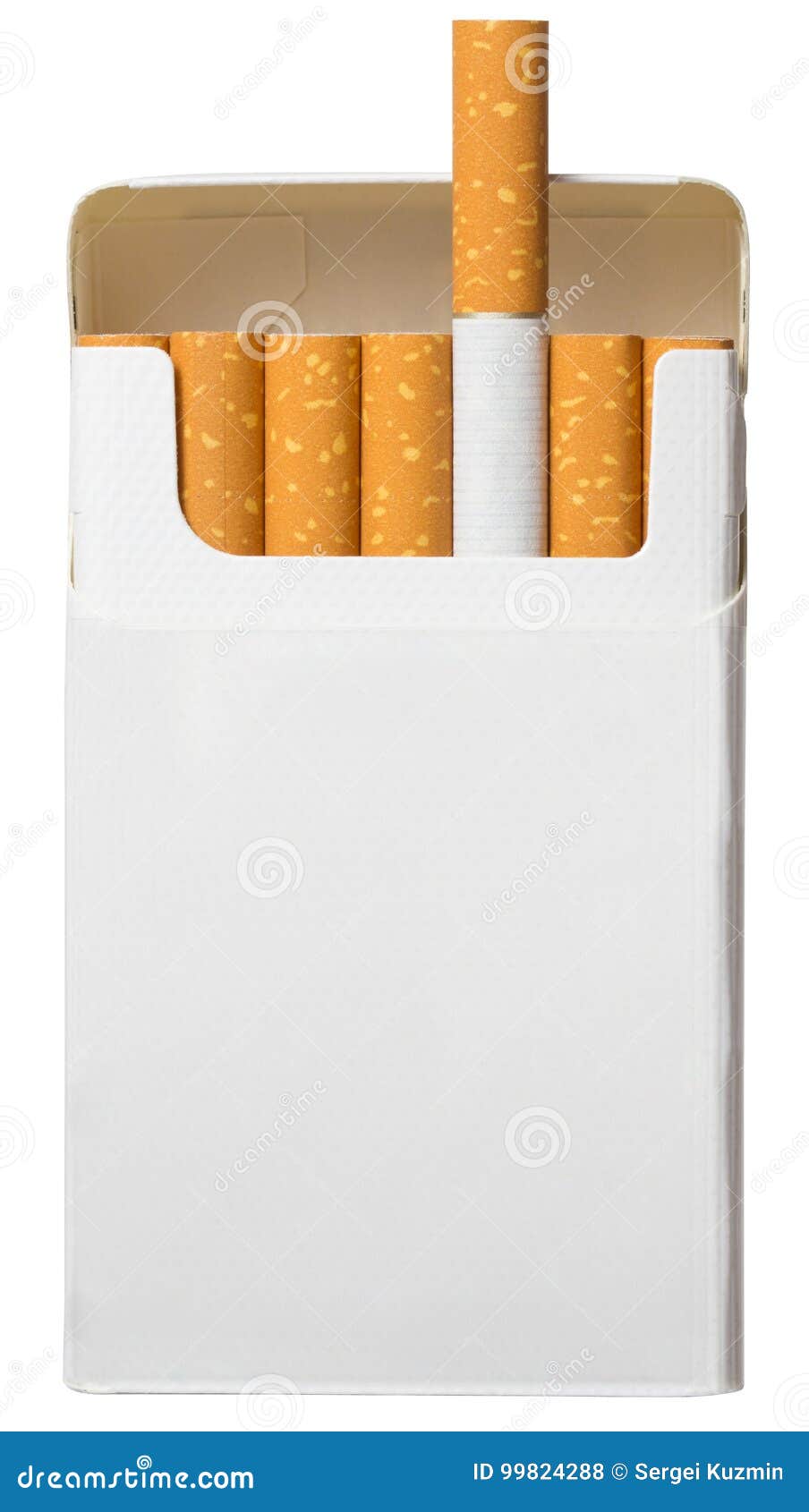 Open Pack of Cigarettes Isolated on White Background Stock Photo ...