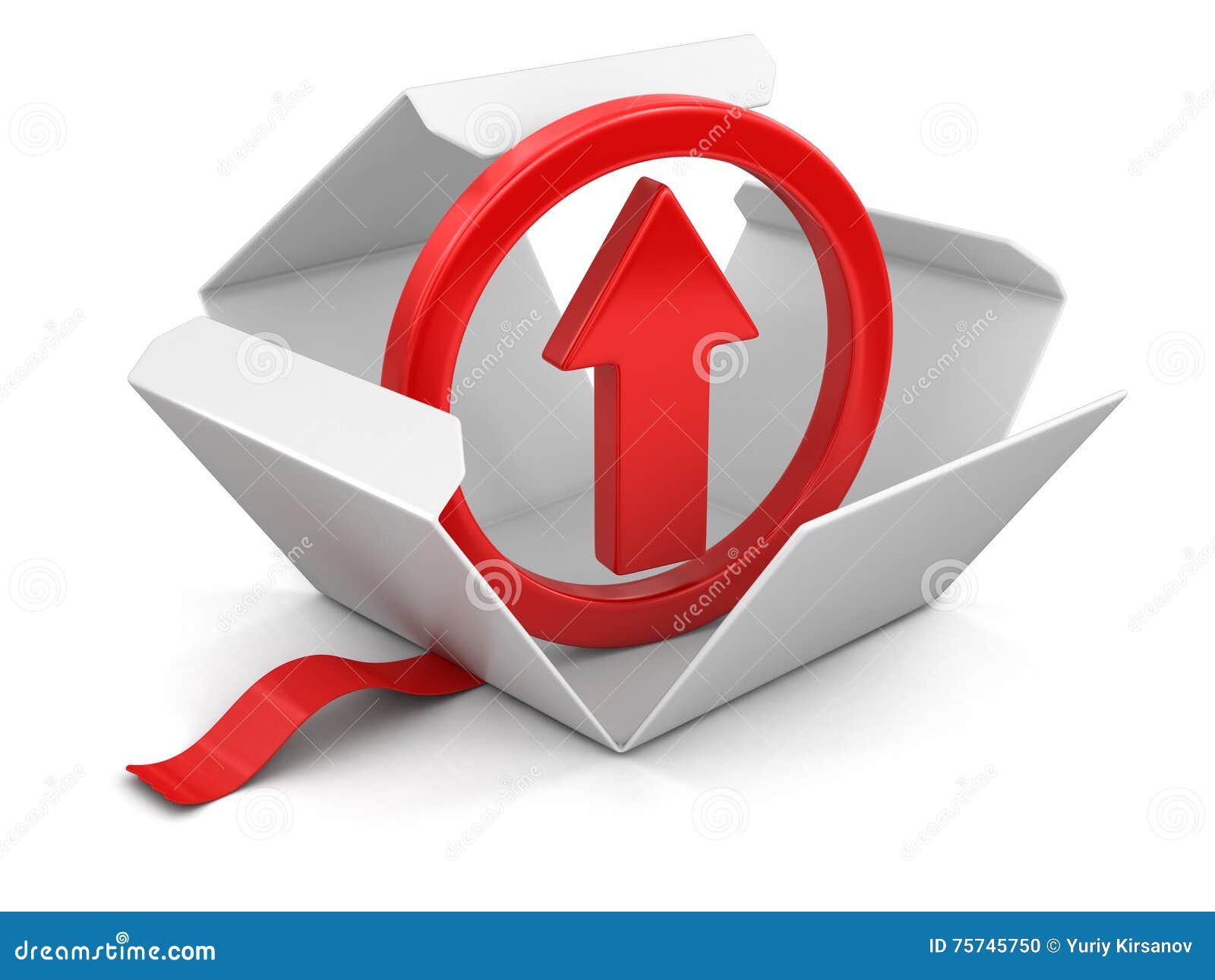 Open package with arrow up stock illustration. Illustration of ideas ...