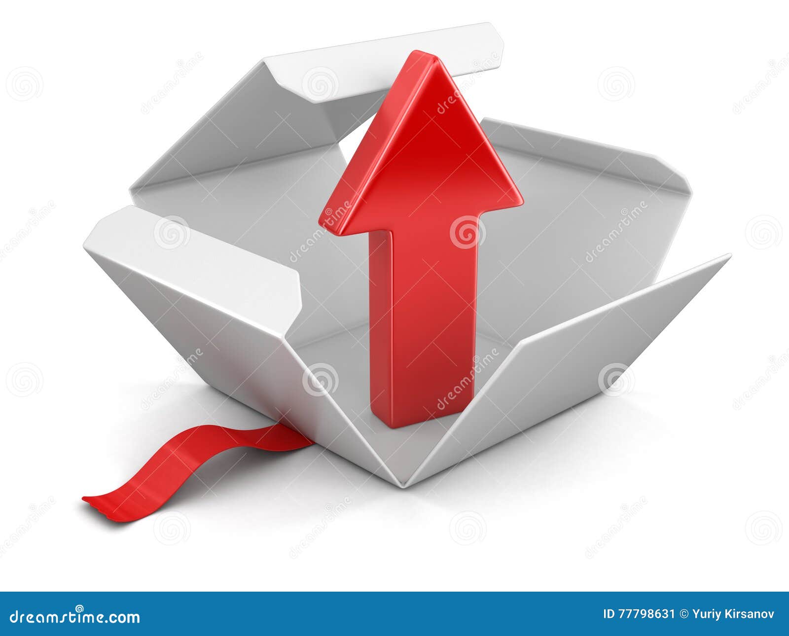 Open package with arrow up stock illustration. Illustration of gift ...