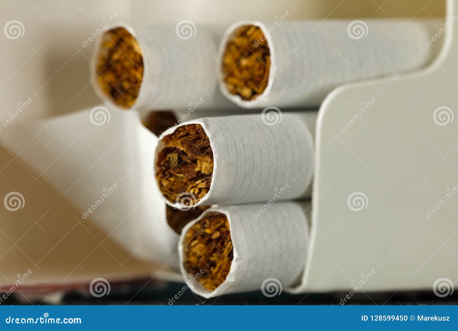 Open package of cigarettes stock photo. Image of carcinogen - 128599450