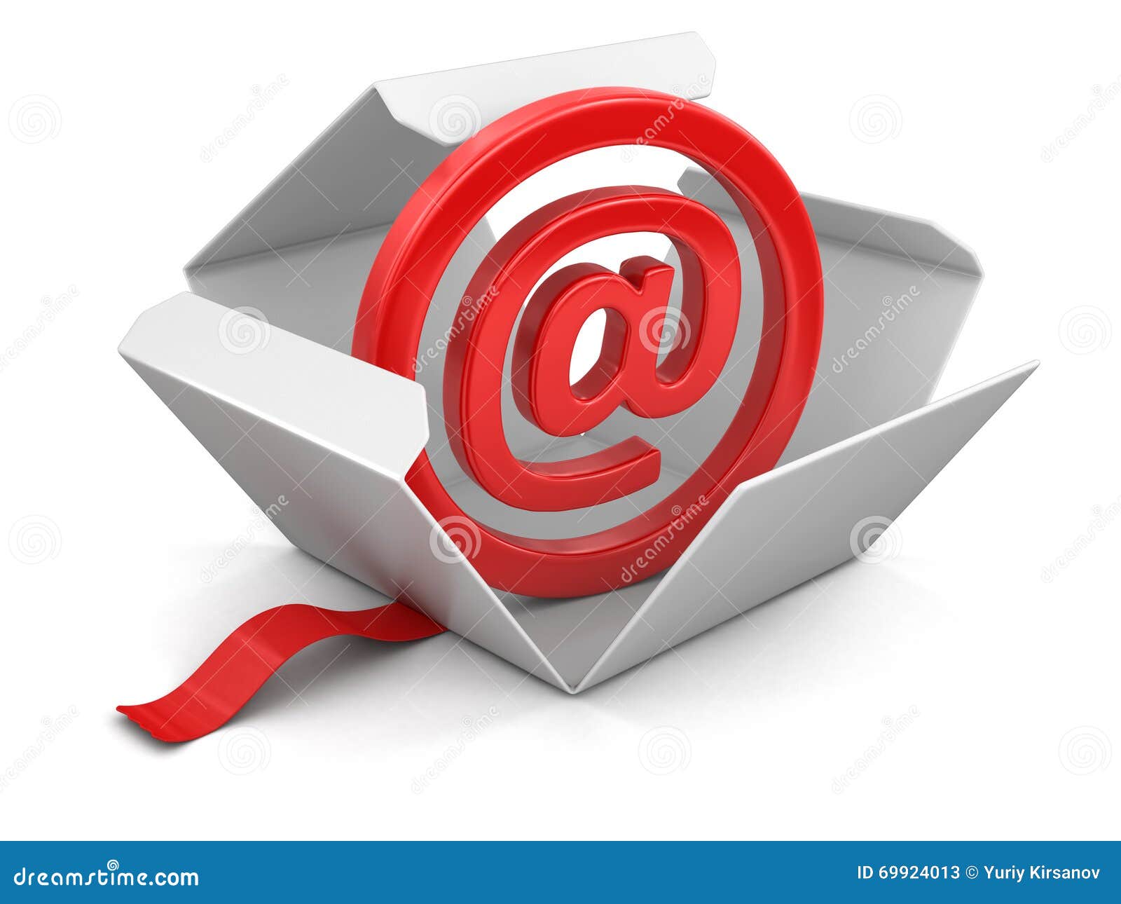 Open Package with E-mail Sign Stock Illustration - Illustration of ...