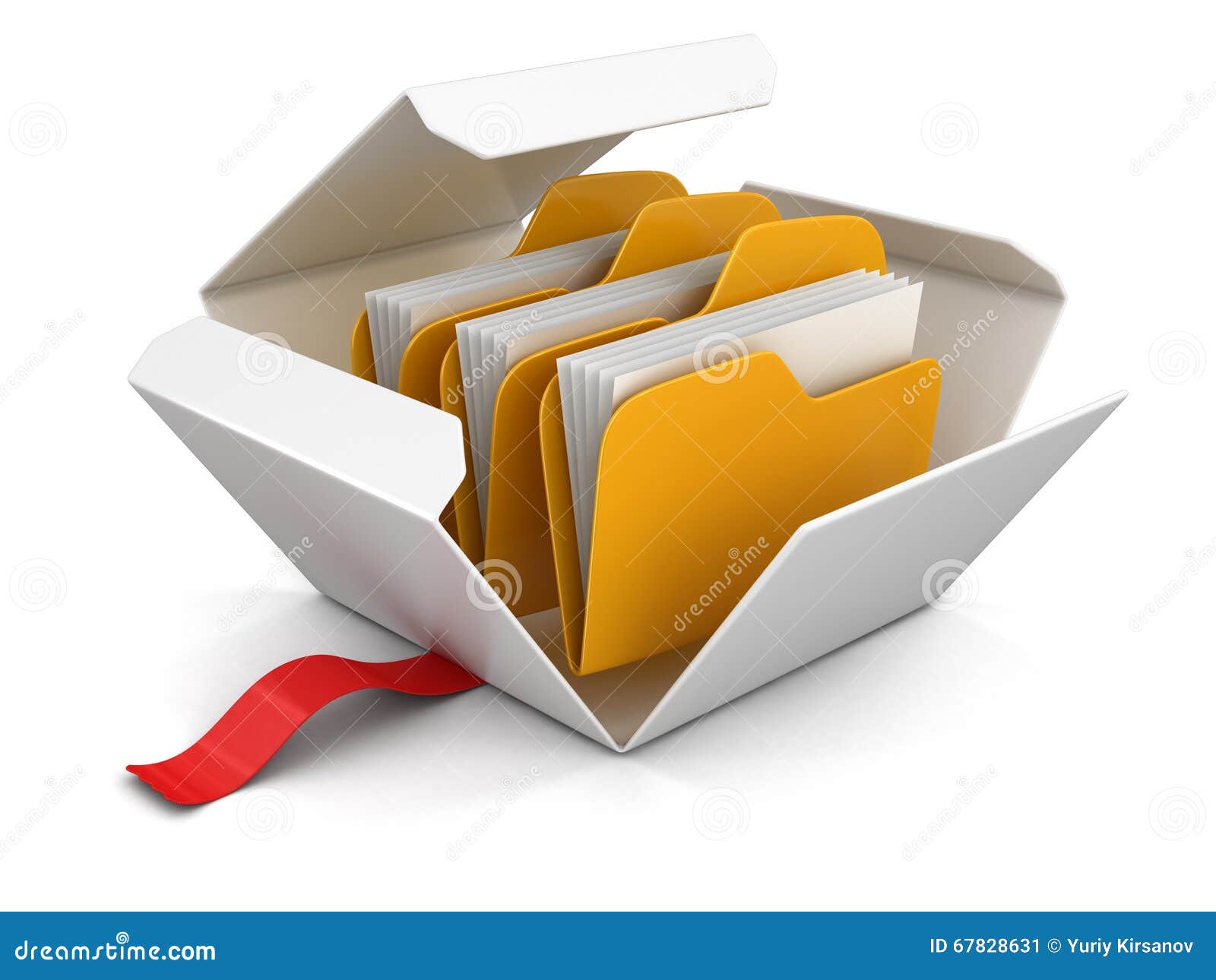 Open package with folders stock illustration. Illustration of ...