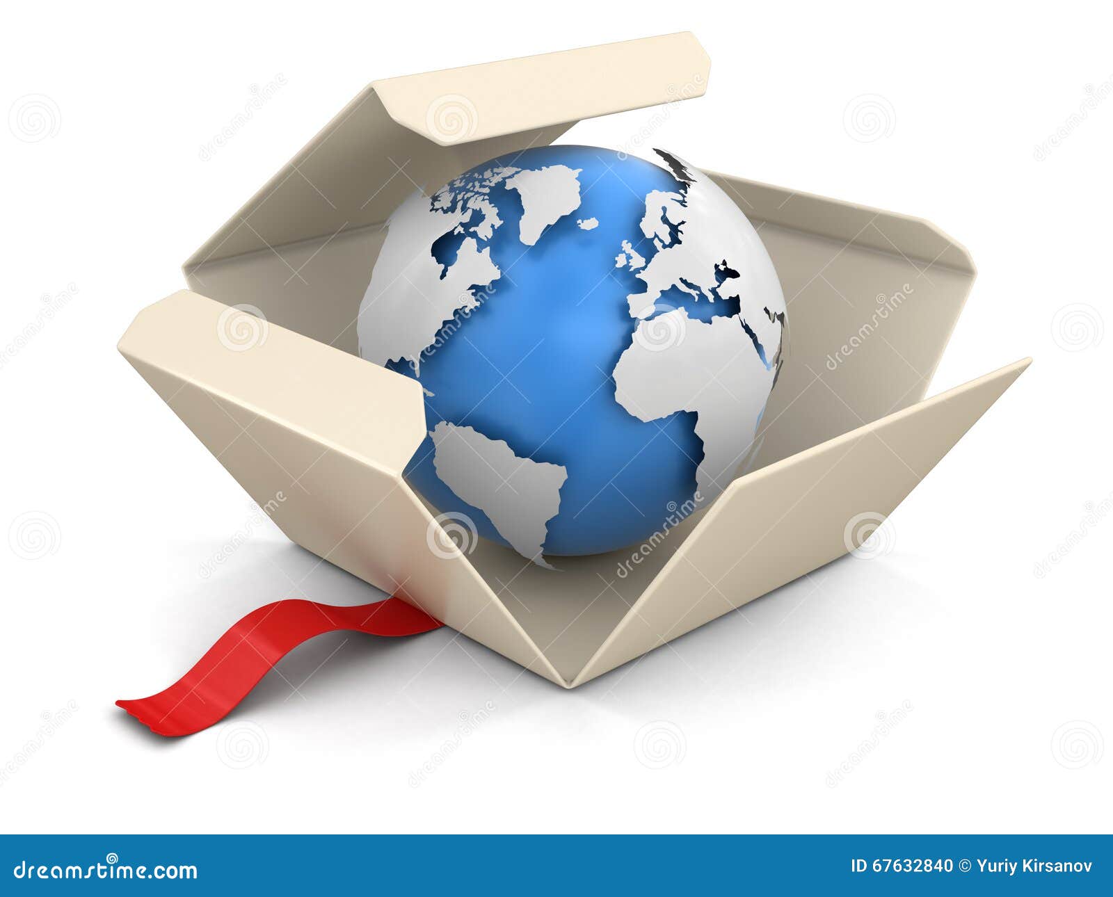 Open package with Globe stock illustration. Illustration of ornate ...