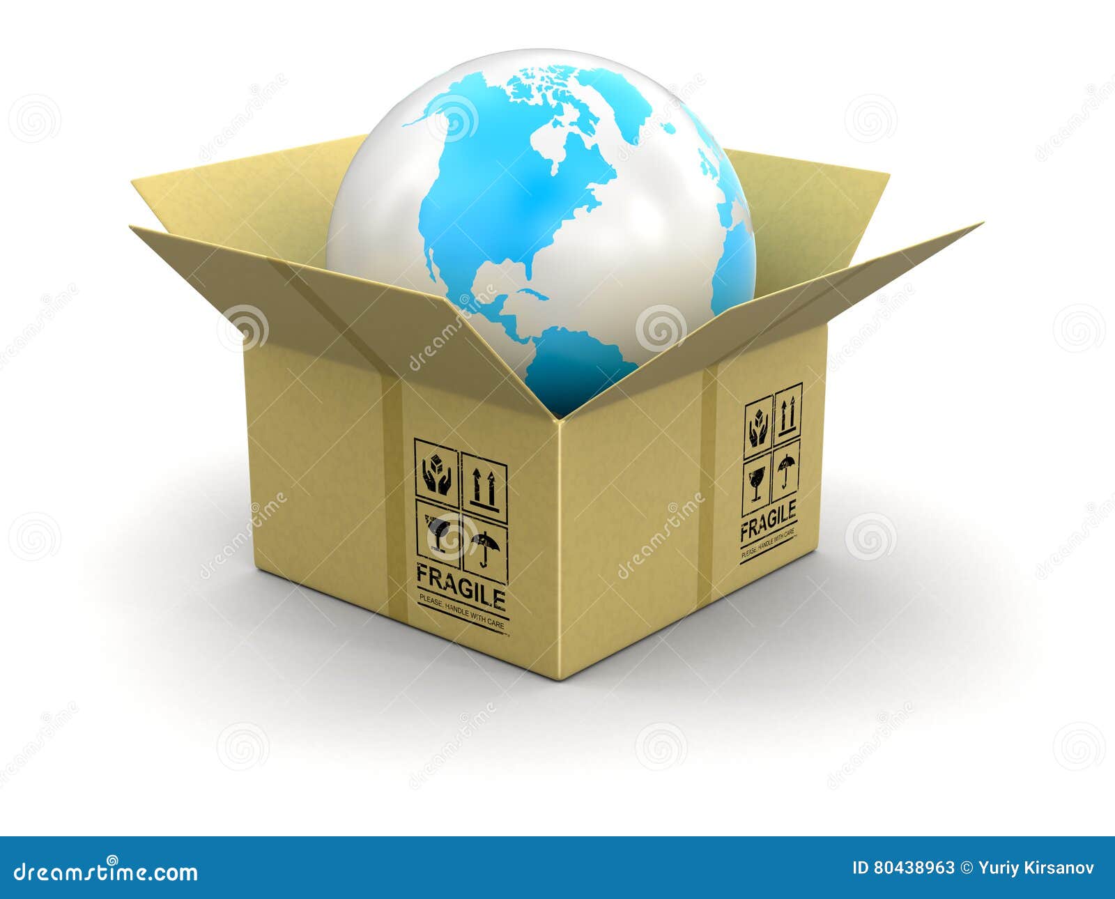 Open package with Globe stock illustration. Illustration of ...