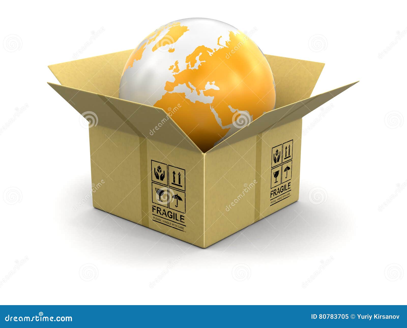 Open package with Globe stock illustration. Illustration of earth ...