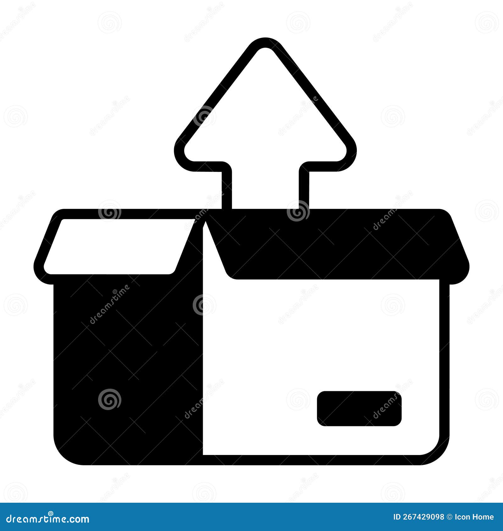 Open Package with Up Arrow Concept of Unpacking Vector Stock Vector ...