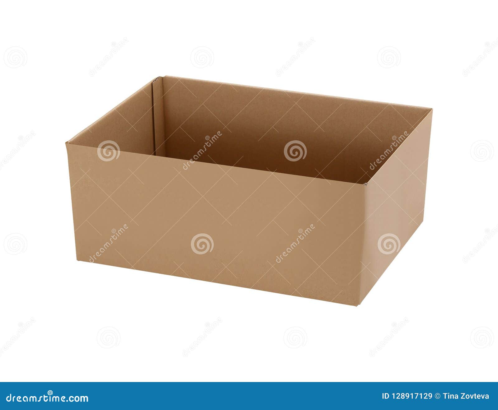 Open Packaging Box With Soft Crumpled Craft Paper Inside. Unboxing ...