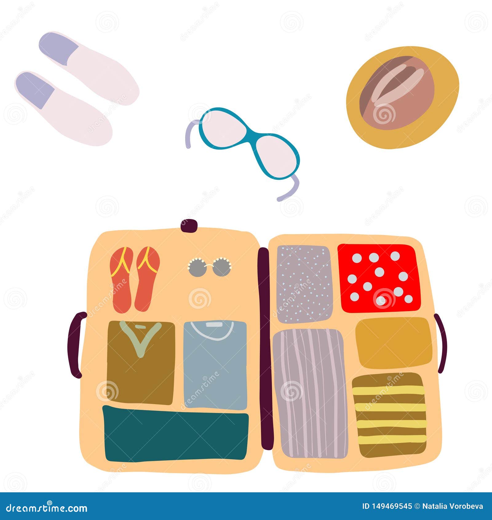 Open Box With Packed Stuff, Personal Belongings. Unpacking Carton Pack ...