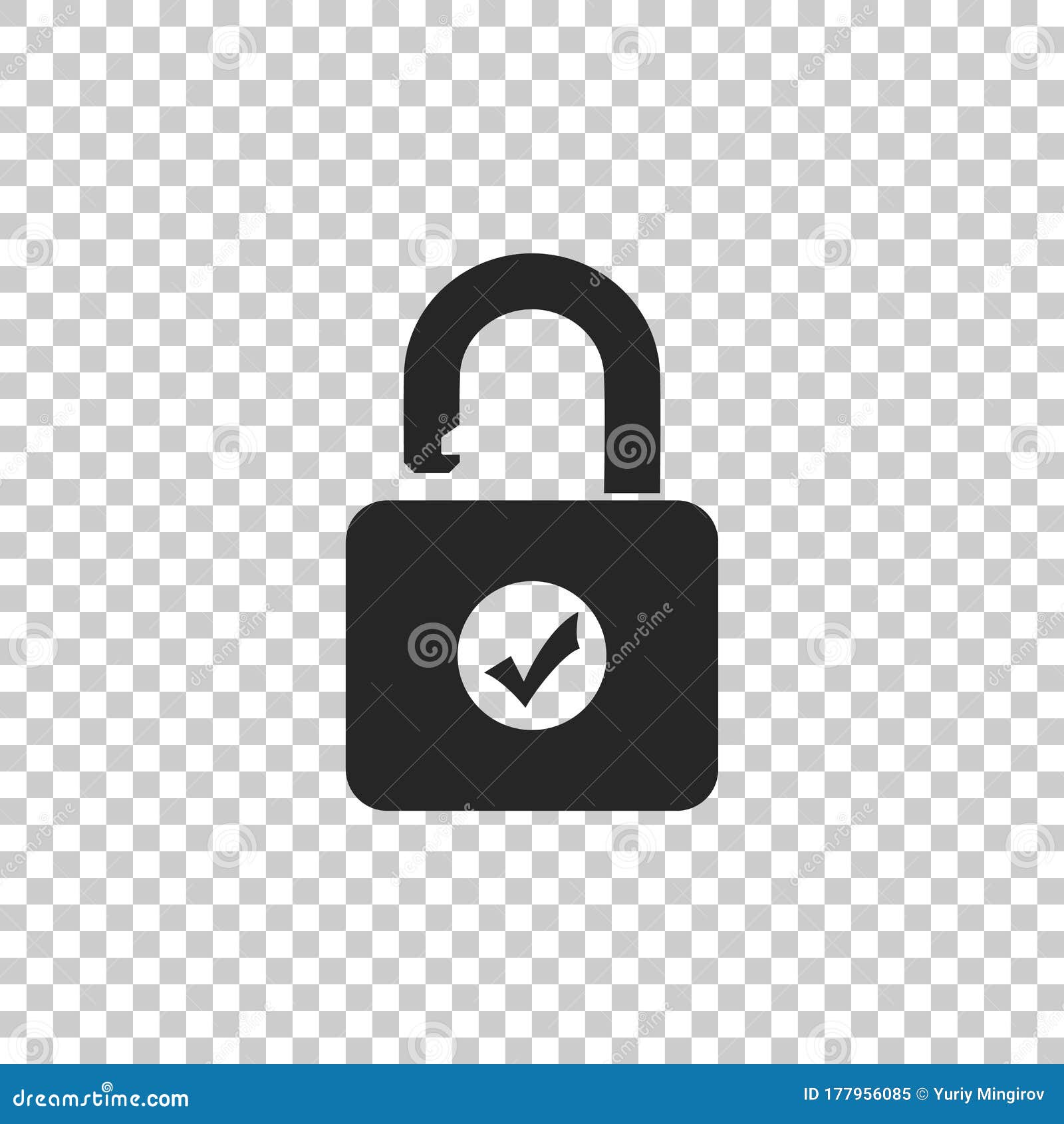 Open Padlock and Check Mark Icon Isolated on Transparent Background ... Open Padlock and Check Mark Icon Isolated on Transparent Background ...