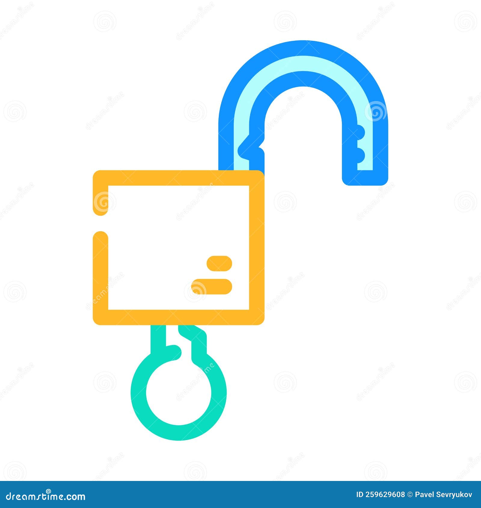 Open Padlock Color Icon Vector Illustration Stock Illustration ...