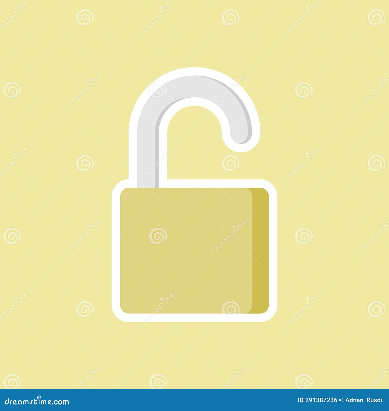 Open Padlock Flat Design without Key Hole Stock Vector - Illustration ...