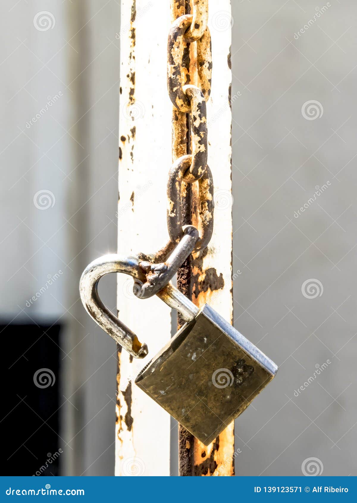 Open padlock hanging stock image. Image of business - 139123571