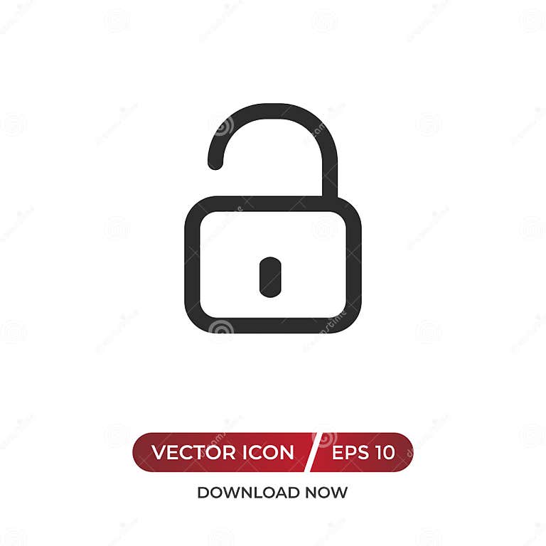 Open Padlock Icon in Modern Design Style for Web Site and Mobile App ...