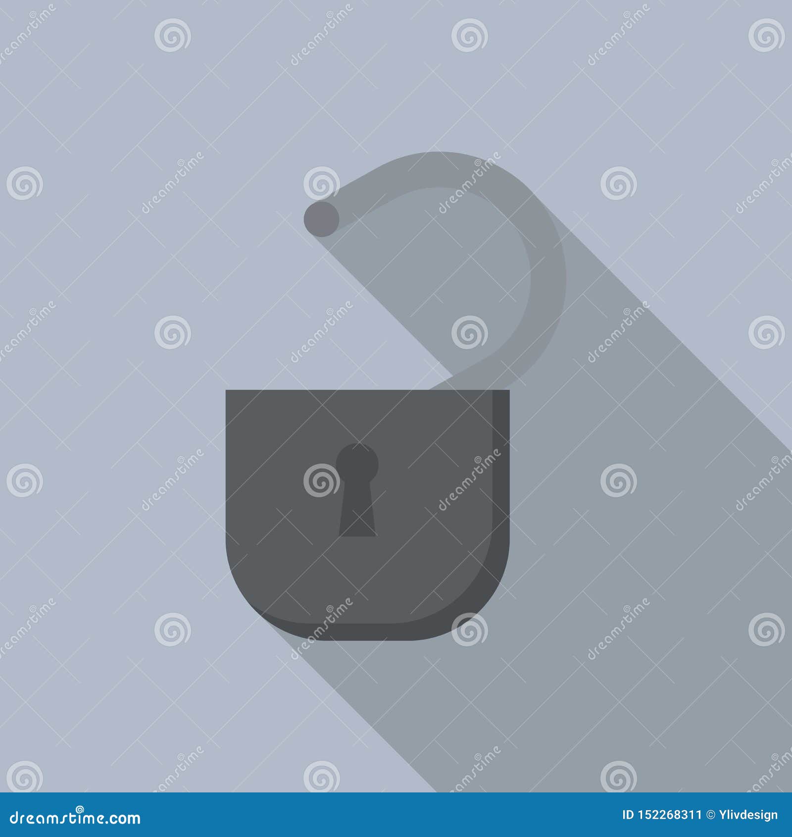 Open Padlock Icon, Flat Style Stock Vector - Illustration of access ...