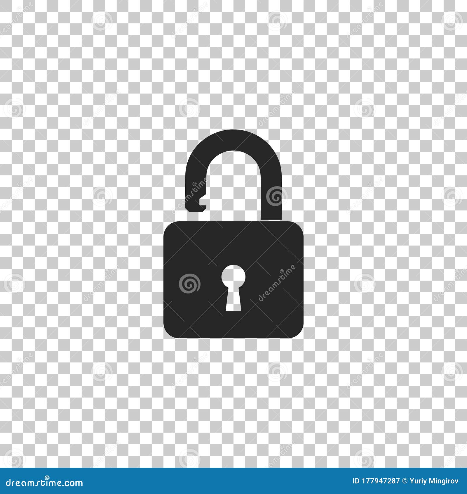 Open Padlock Icon Isolated on Transparent Background. Lock Symbol Stock ...