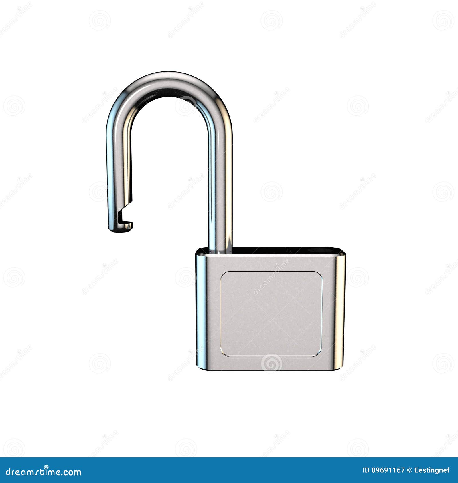 Open Padlock.Isolated on White Background.3D Rendering Illustration ...