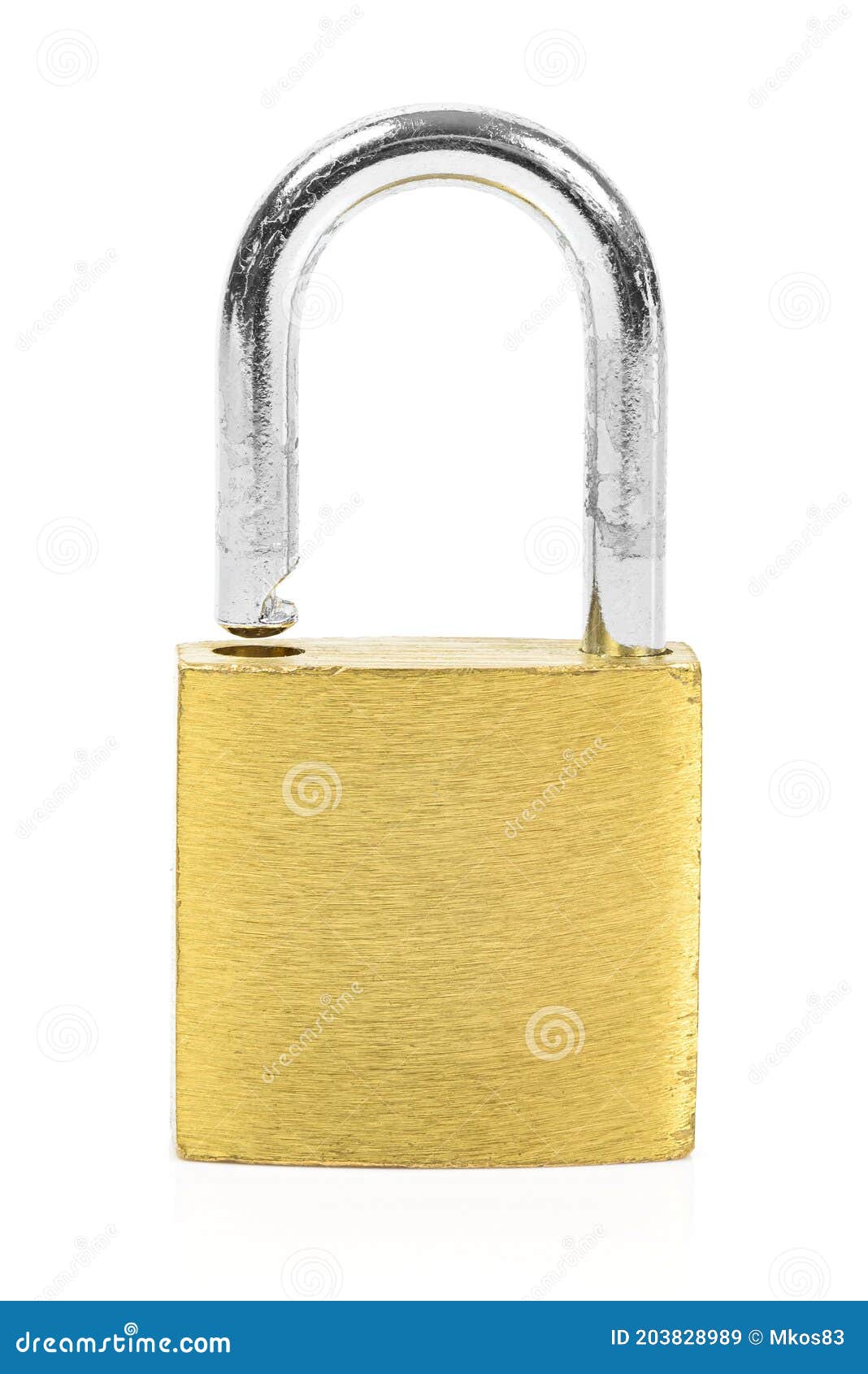 Open Padlock Isolated on White Background Stock Image - Image of iron ...