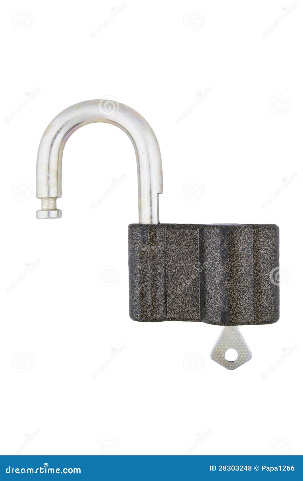 Open padlock with key stock photo. Image of macro, crime - 28303248