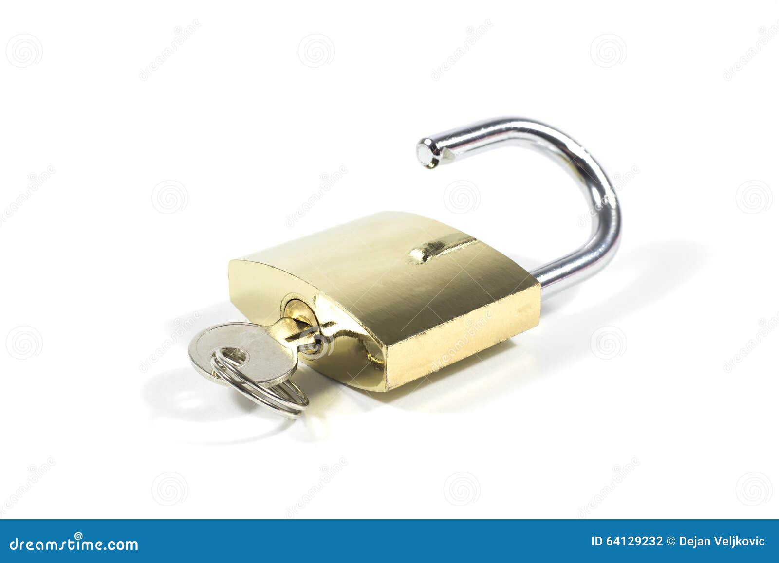 Open Padlock and Key Isolated on White Background Stock Photo - Image ...
