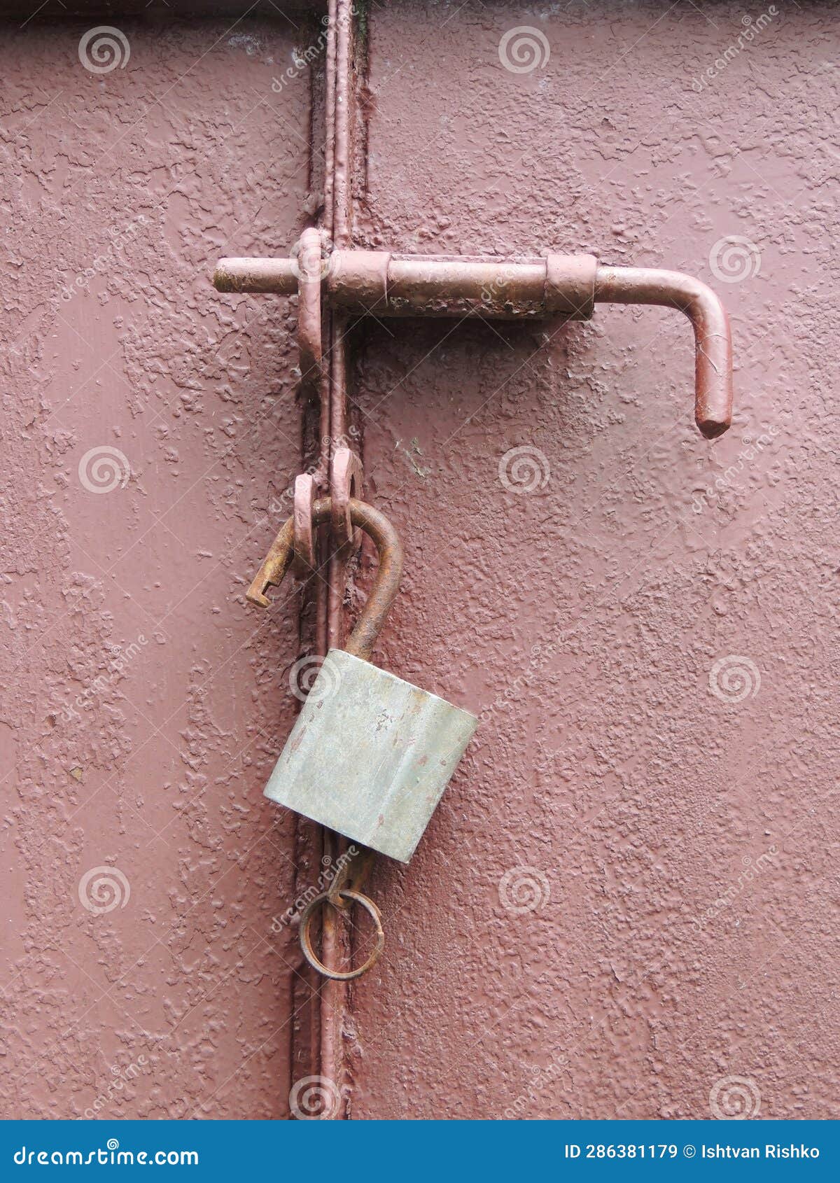 Old Iron Gate with Padlock and Latch Stock Image - Image of iron ...