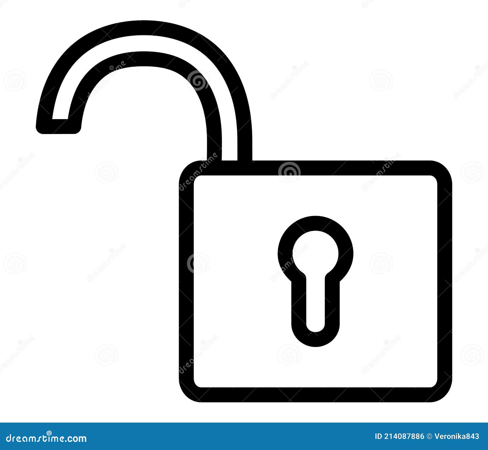 Open Padlock Outline Icon. Unlock Lock Sign. Vector Outline ...