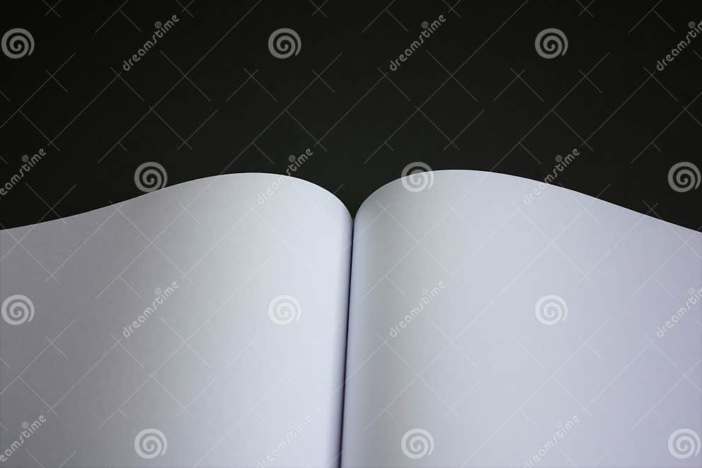 Open Page on a Black Background. Abstract Background Stock Photo ...