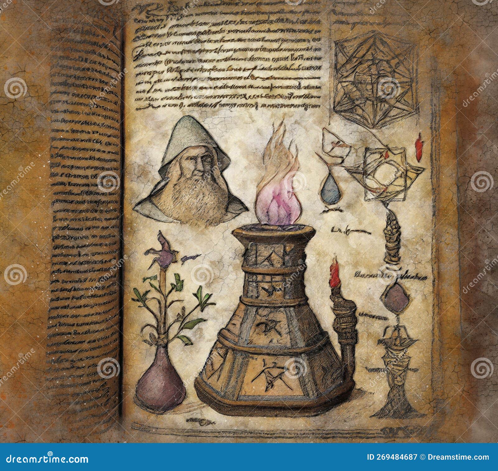 Wizard And Book Vector Illustration | CartoonDealer.com #18397606