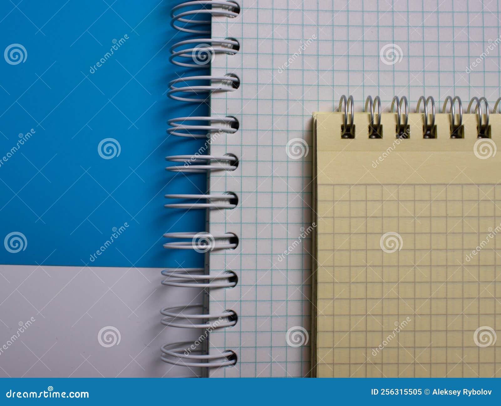 An Open Page of Two Notebooks in Close-up. Stock Image - Image of ...