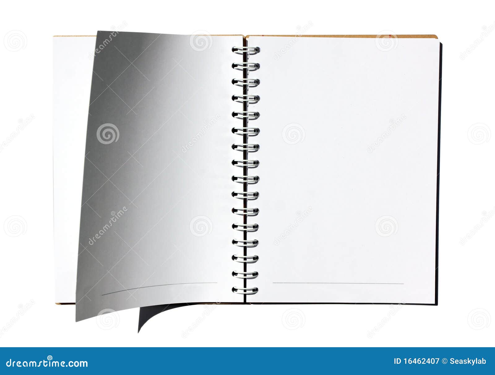 Open pages of a notebook stock image. Image of isolated - 16462407