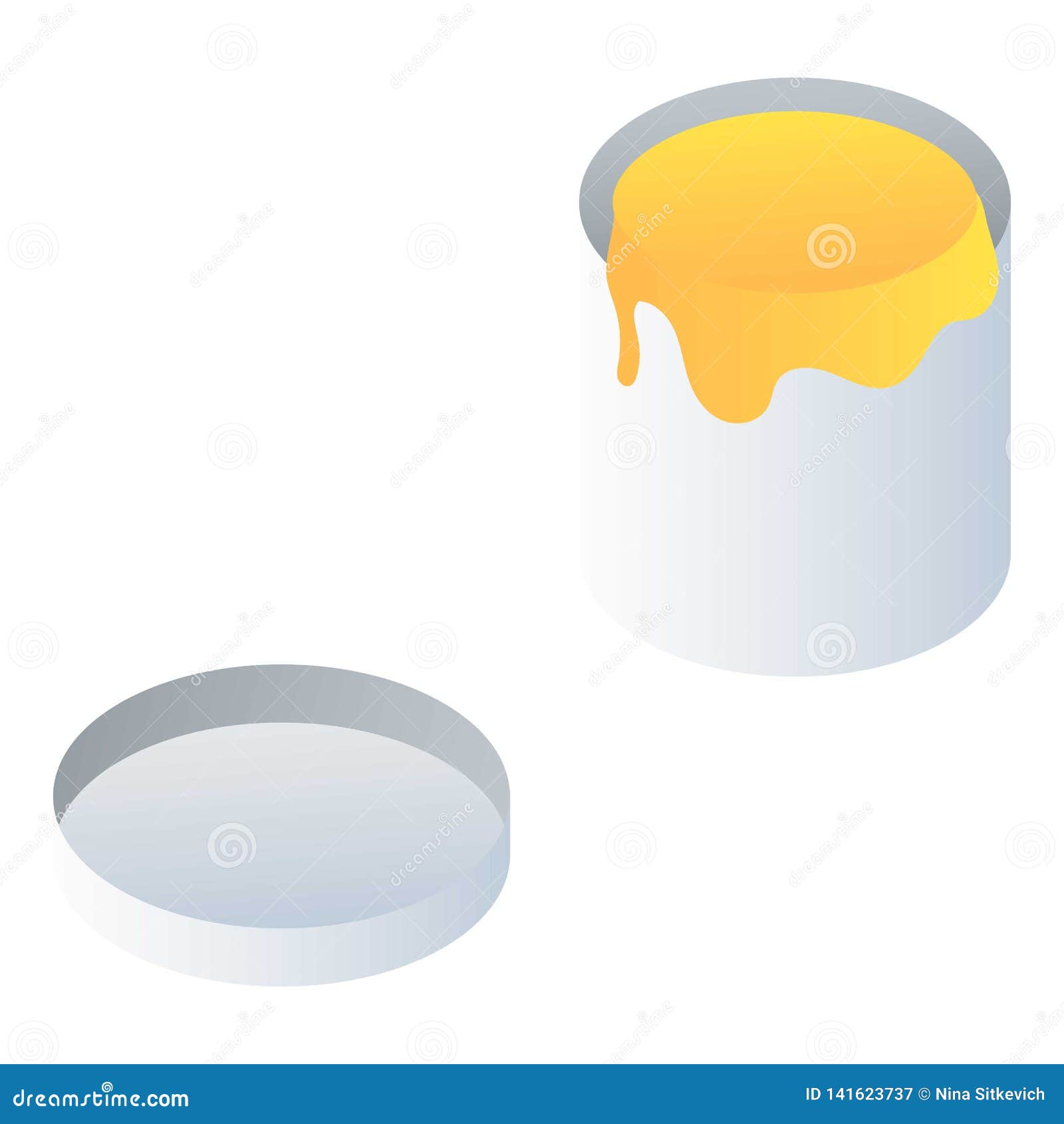Open Paint Jar Icon, Isometric Style Stock Vector - Illustration of ...
