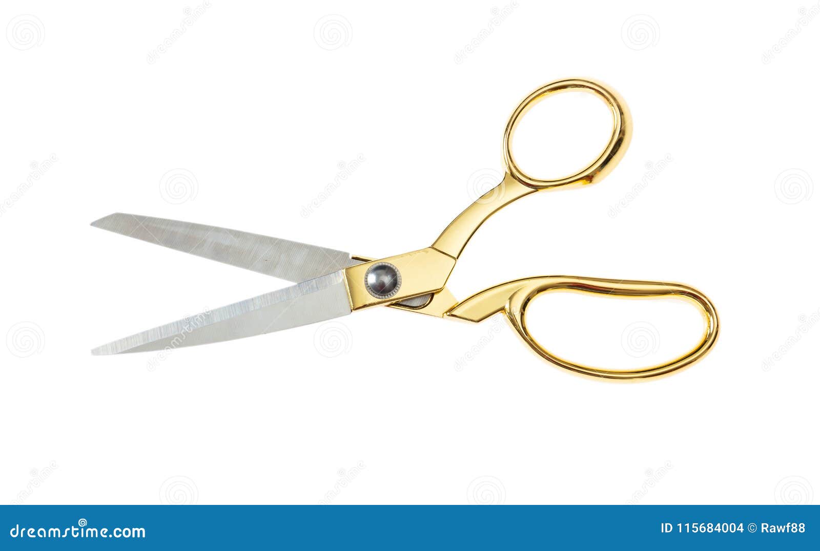 Open Pair of Scissors Isolated on White Background, Top View Stock ...