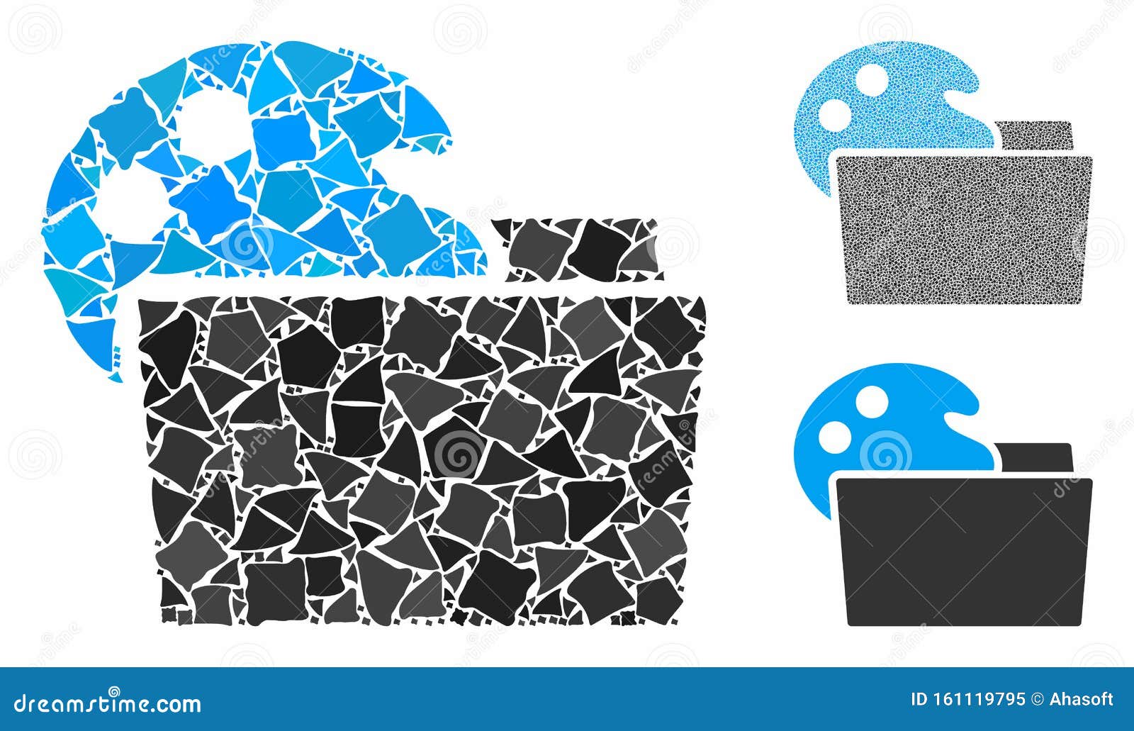 Open Palette Folder Composition Icon of Rugged Parts Stock Vector ...