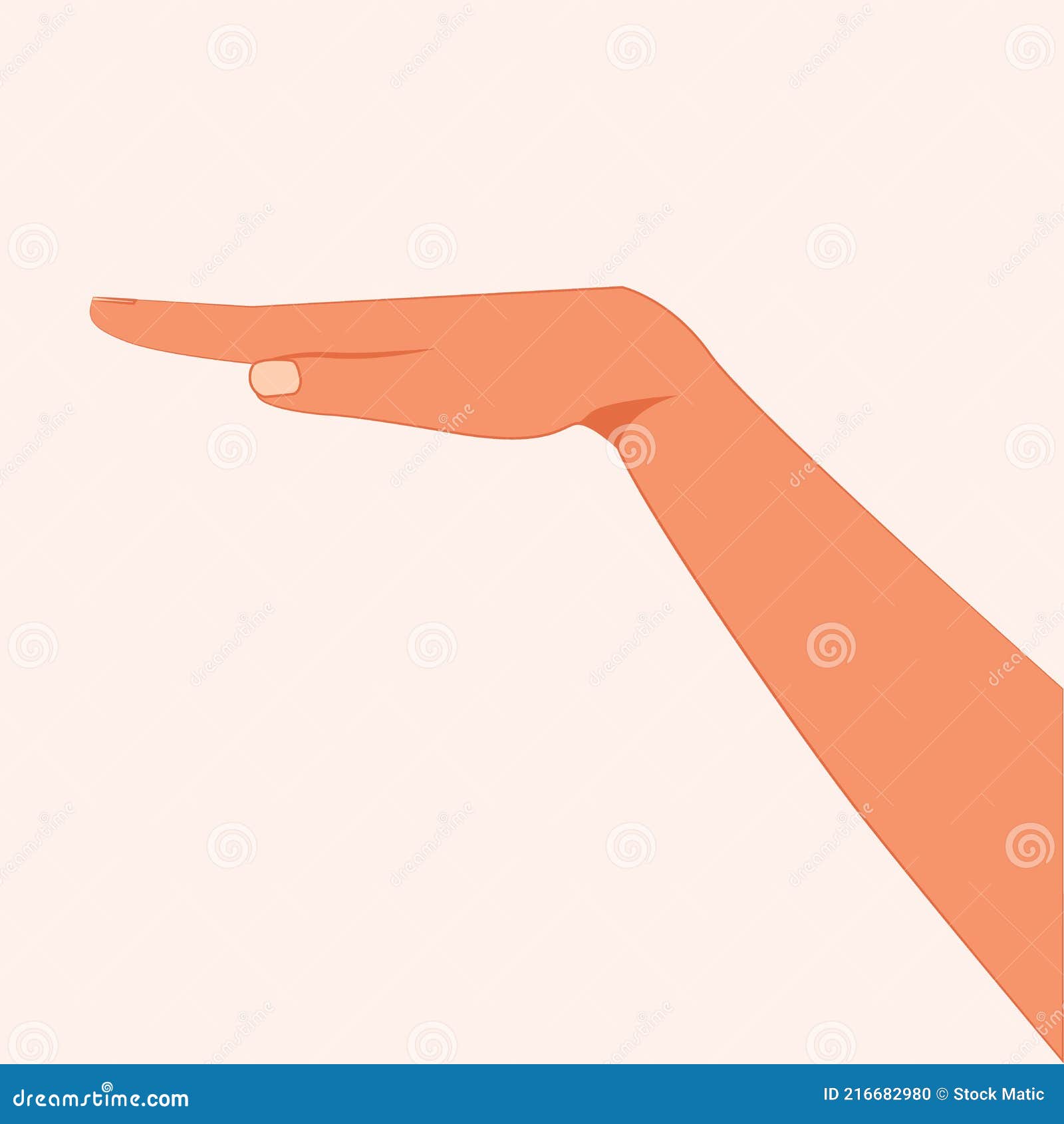 Open Palm Facing Down Hand Gesture. Vector Illustration. Scuba Hand ...