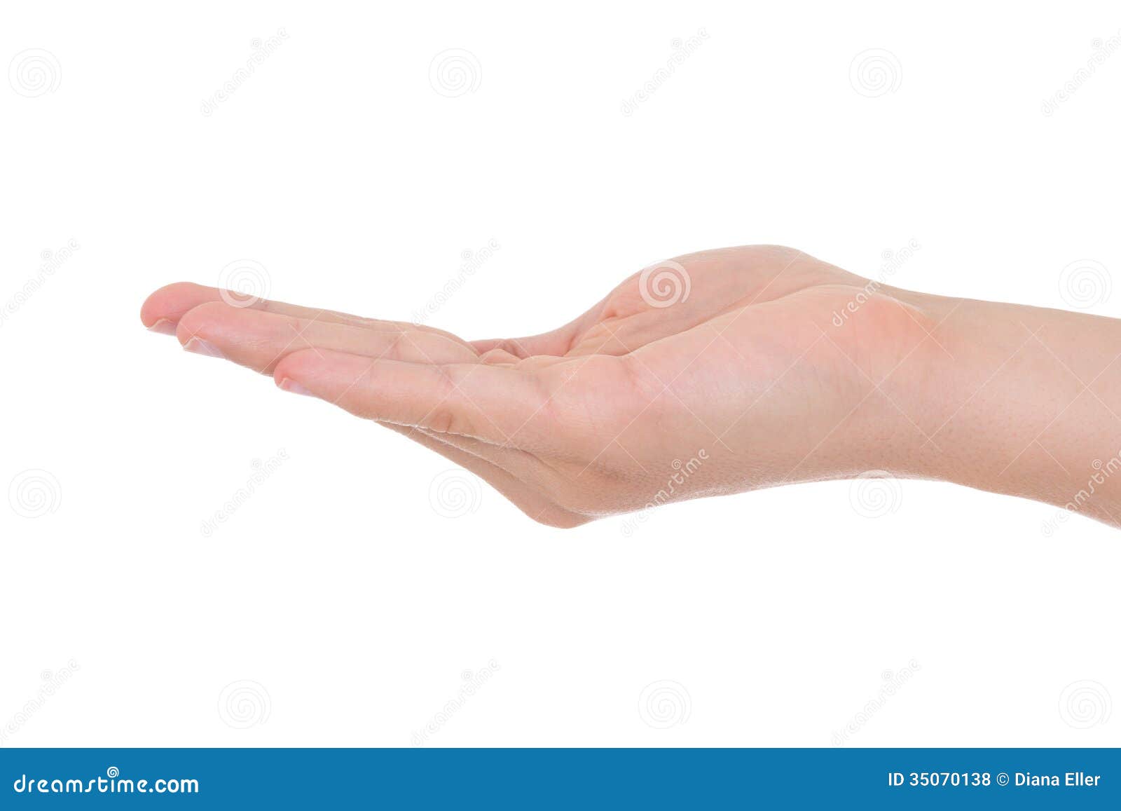 Open Palm Male Hand Isolated on a White Background Stock Photo - Image ...