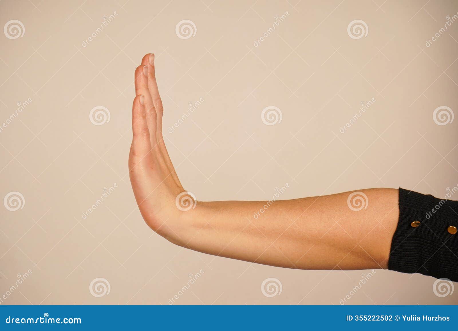 The Open Palm is Raised Forward, Signaling the Need To Stop or Slow ...