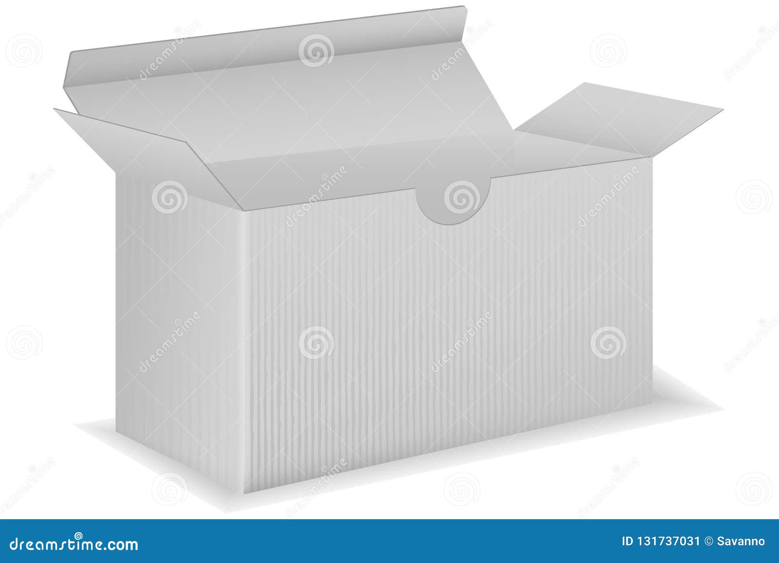 Open Paper Box. Cardboard Container Stock Vector - Illustration of ...