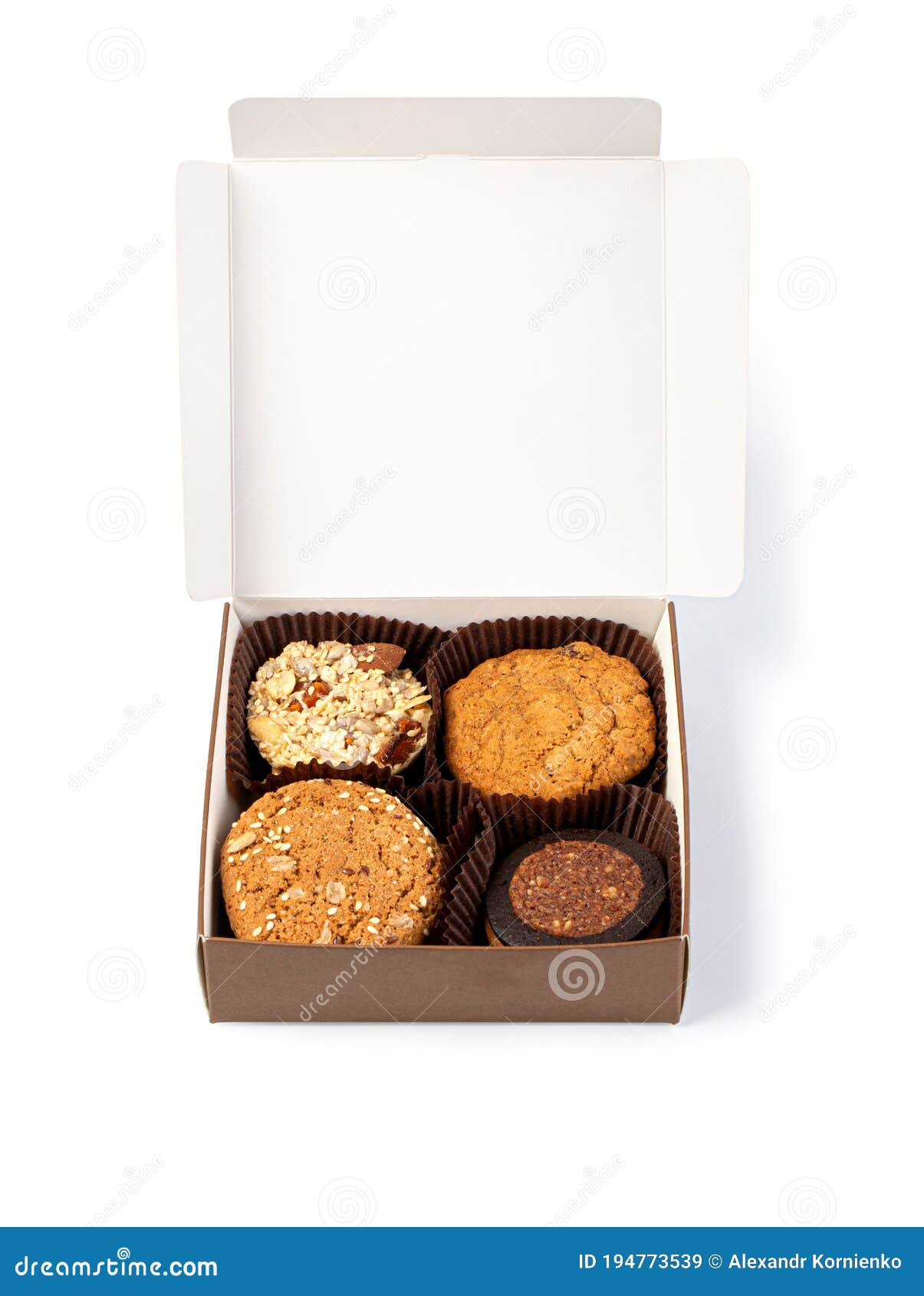 Open Paper Box with Cookies Stock Image - Image of open, cardboard ...