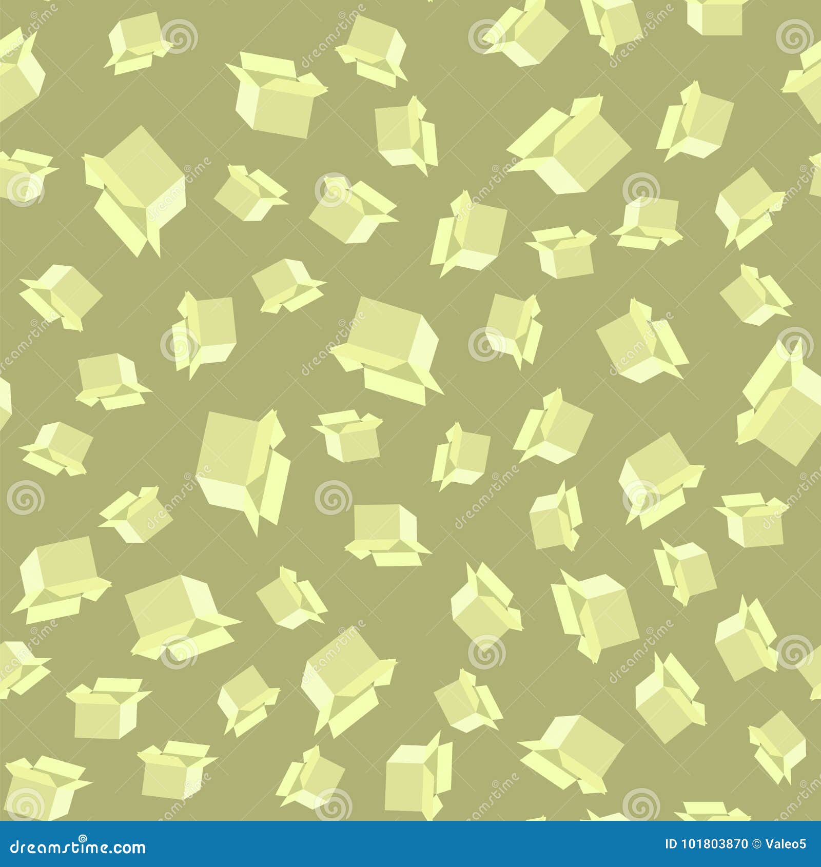 Open Paper Boxes Seamless Pattern Stock Illustration - Illustration of ...