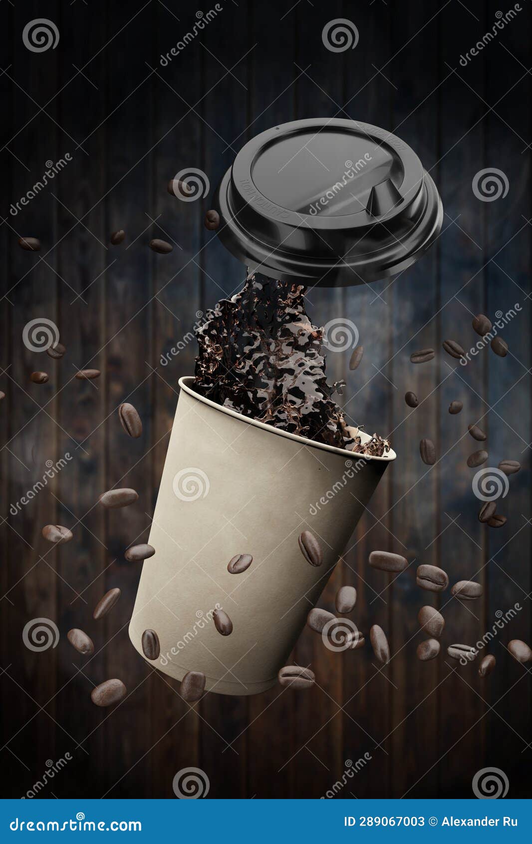 Open Paper Cup with Coffee. Coffee Paper Cup. Hot Coffee in a ...